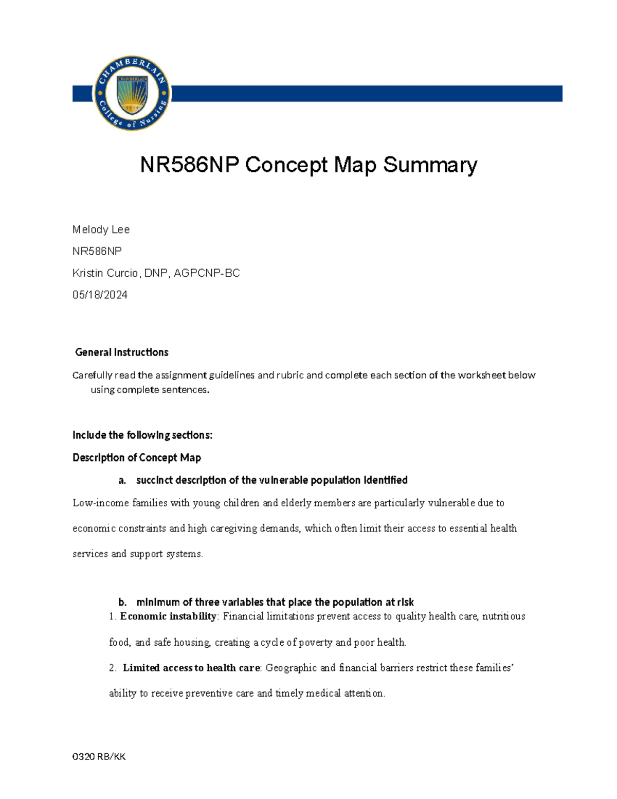 NR586NP Concept Map Summary: Vulnerable Populations & Health Risks ...