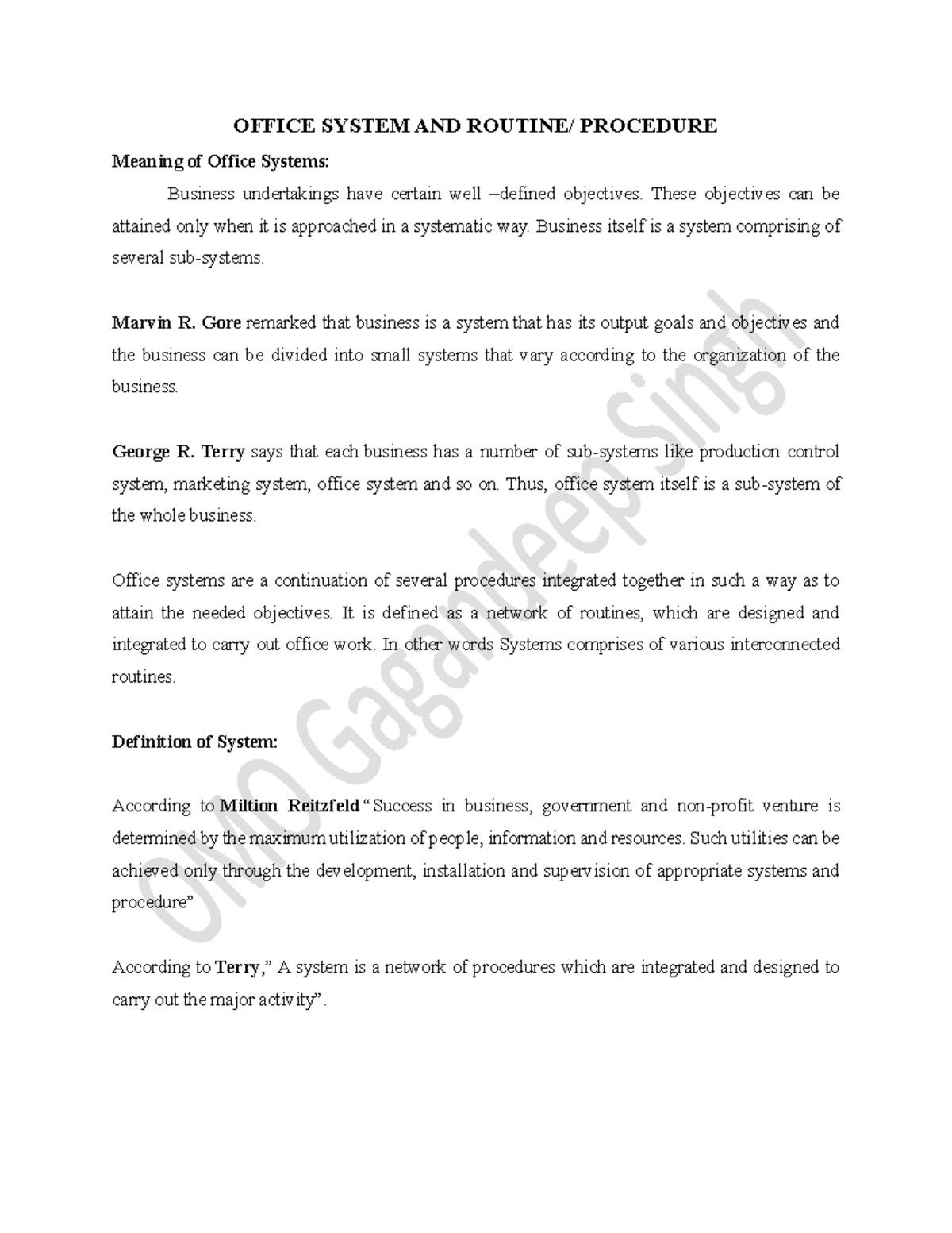 Office Systems and Procedures: Understanding and Principles - Studocu