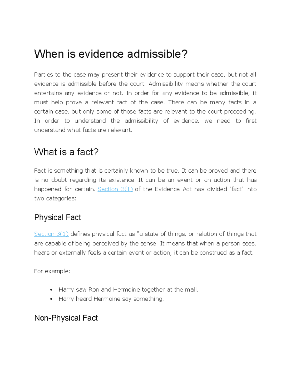 Understanding Admissibility of Evidence in Legal Context - Studocu