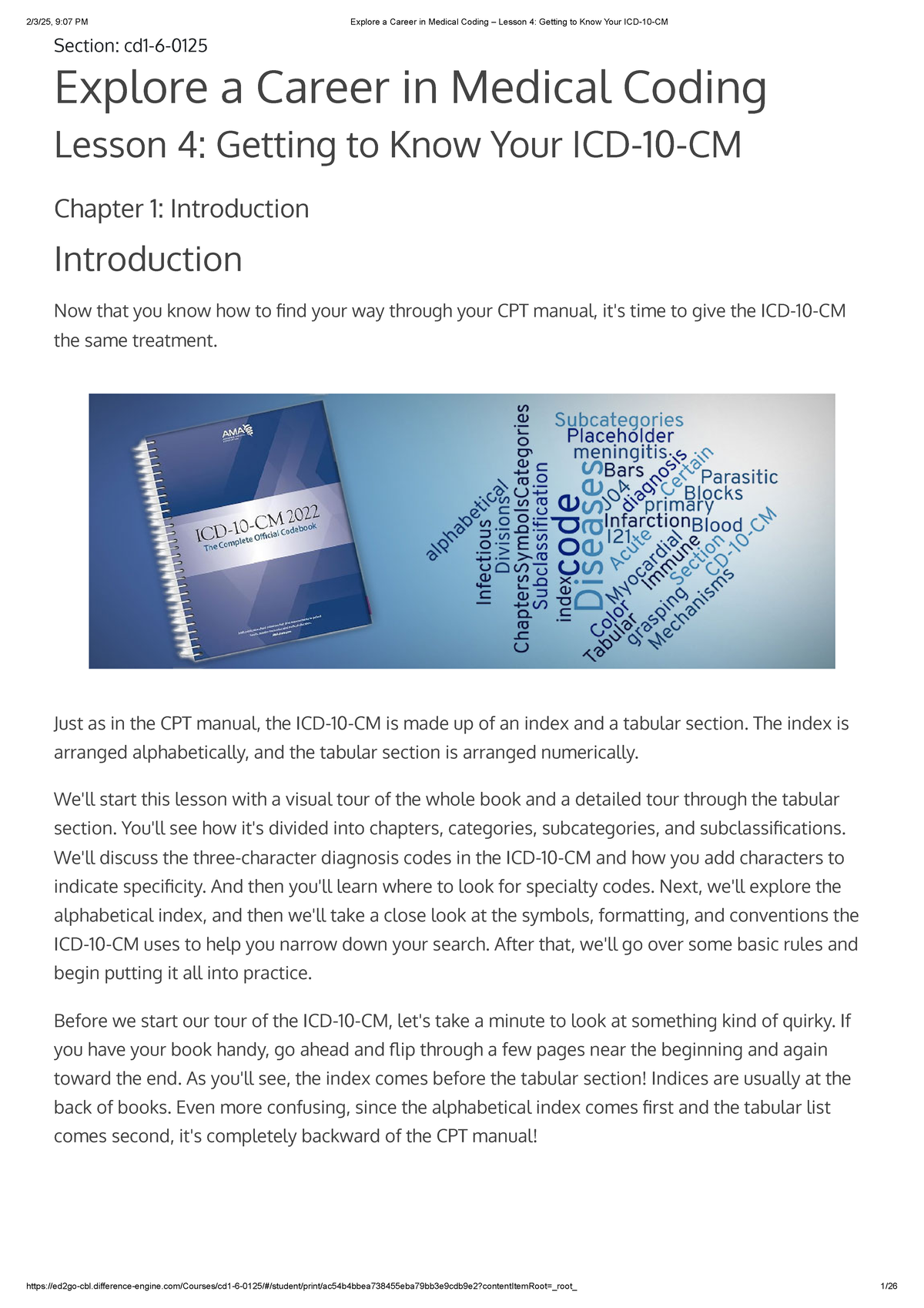 Explore a Career in Medical Coding: Lesson 4 - ICD-10-CM Overview ...