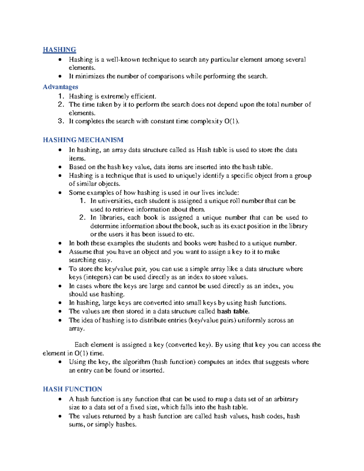 Hashing Techniques in Data Structures: An Overview - Studocu