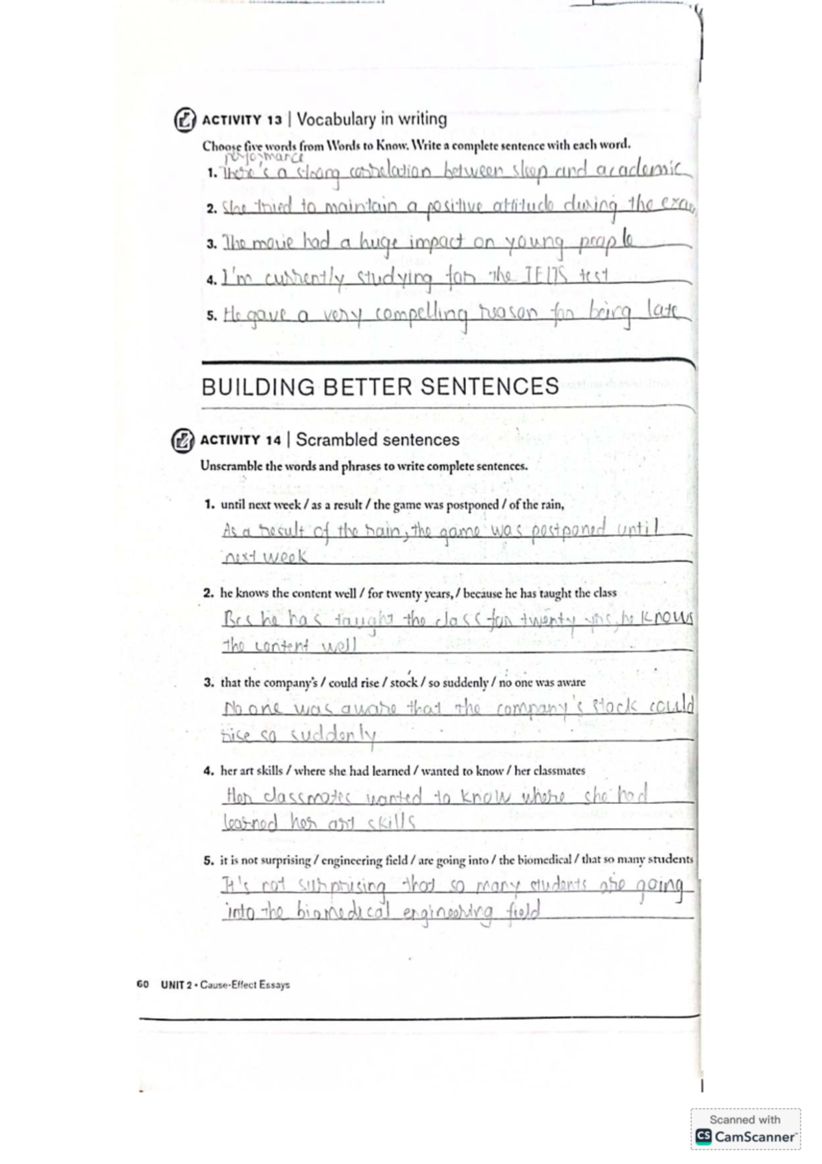 Unit 2: Building Better Sentences - Activity 13 & 14 - Studocu