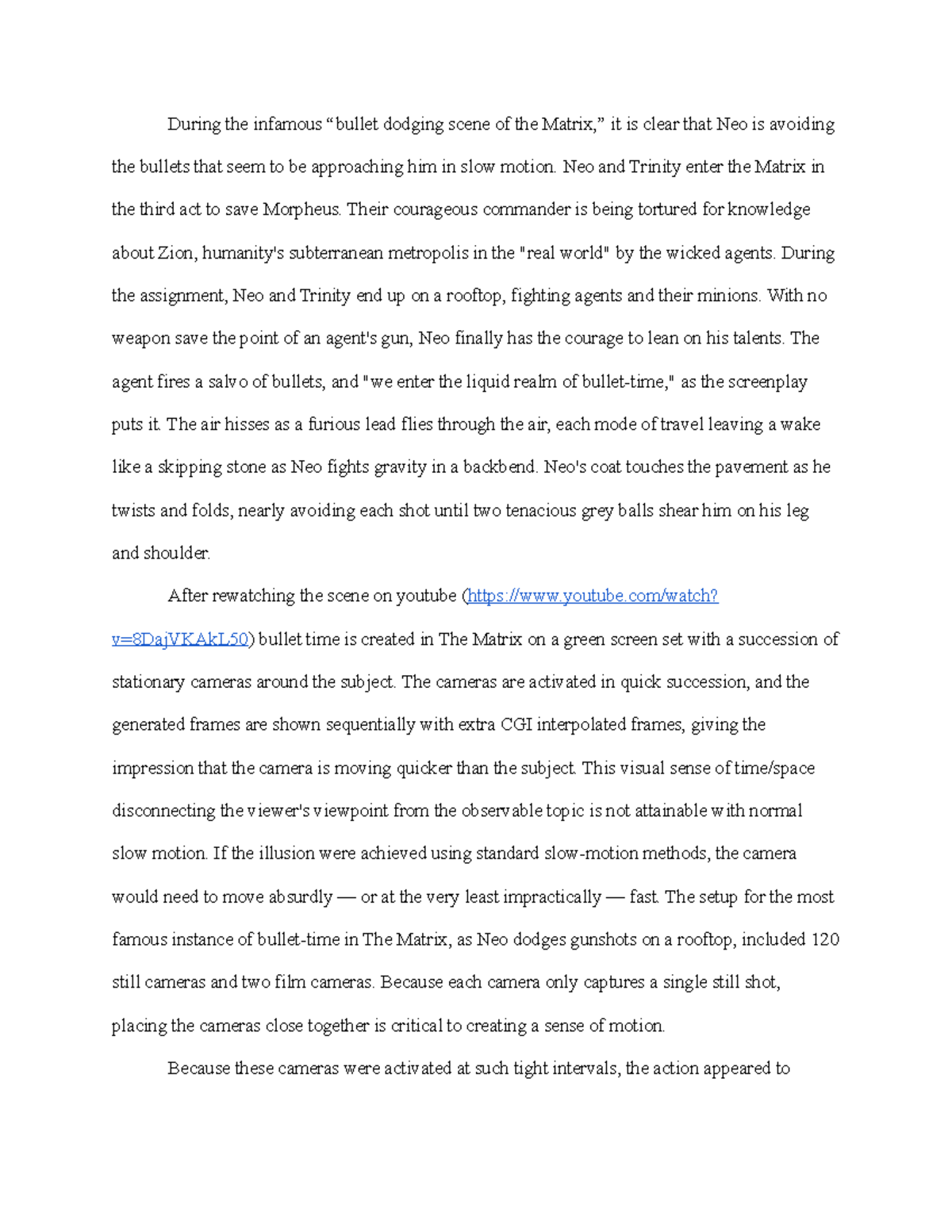 Analysis of the Bullet Dodging Scene in The Matrix: A Cinematic Study ...