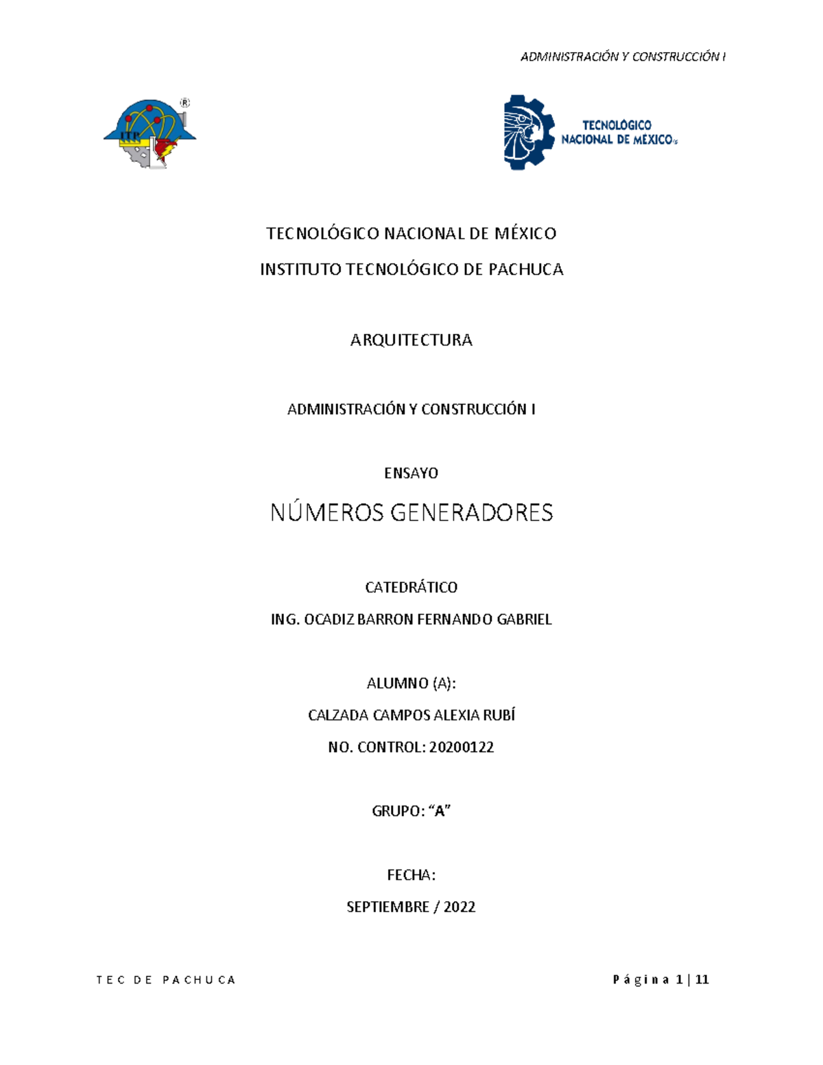 Ensayo sobre Números Generadores - ARQUI 2022 - Studocu