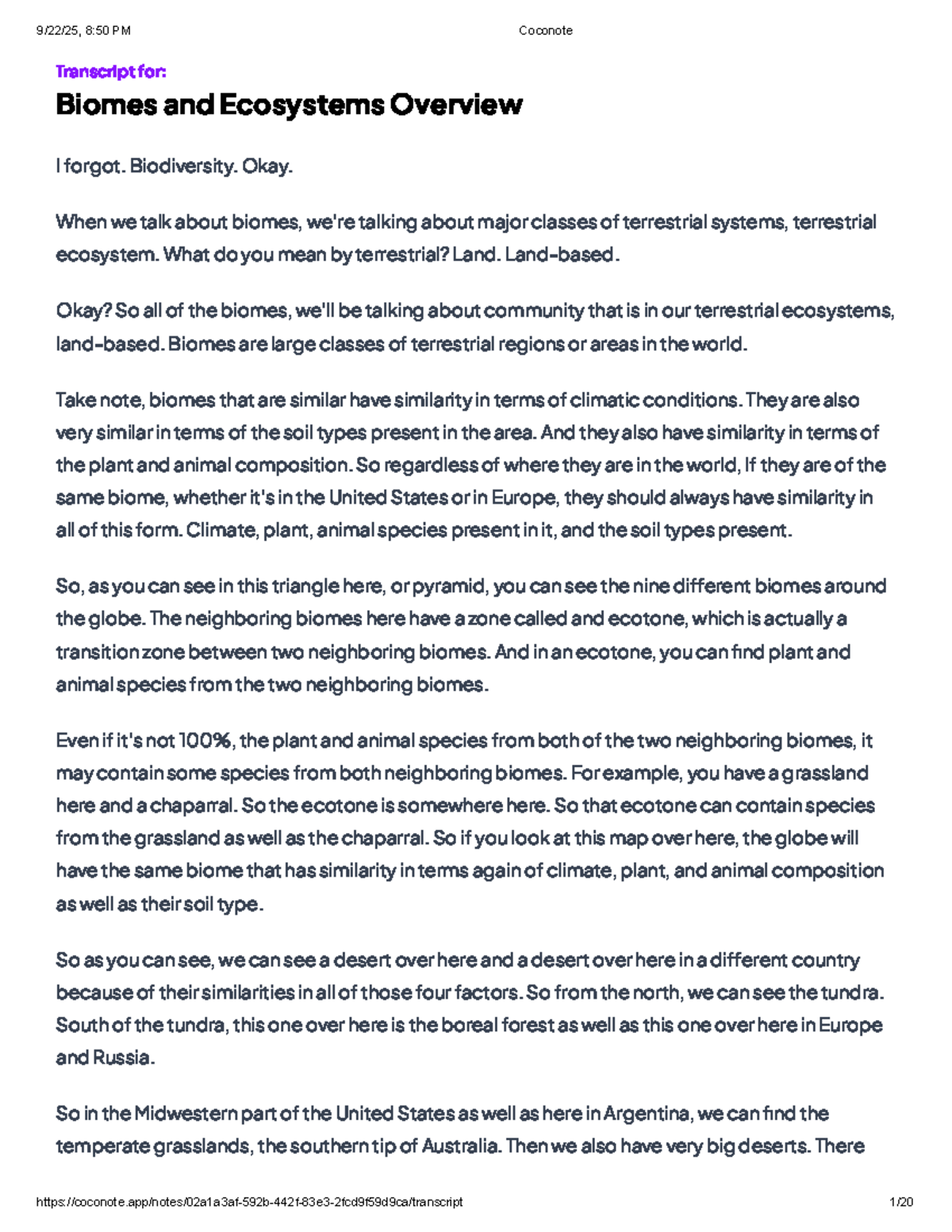 Biomes and Ecosystems: Key Concepts in Terrestrial and Marine Systems ...