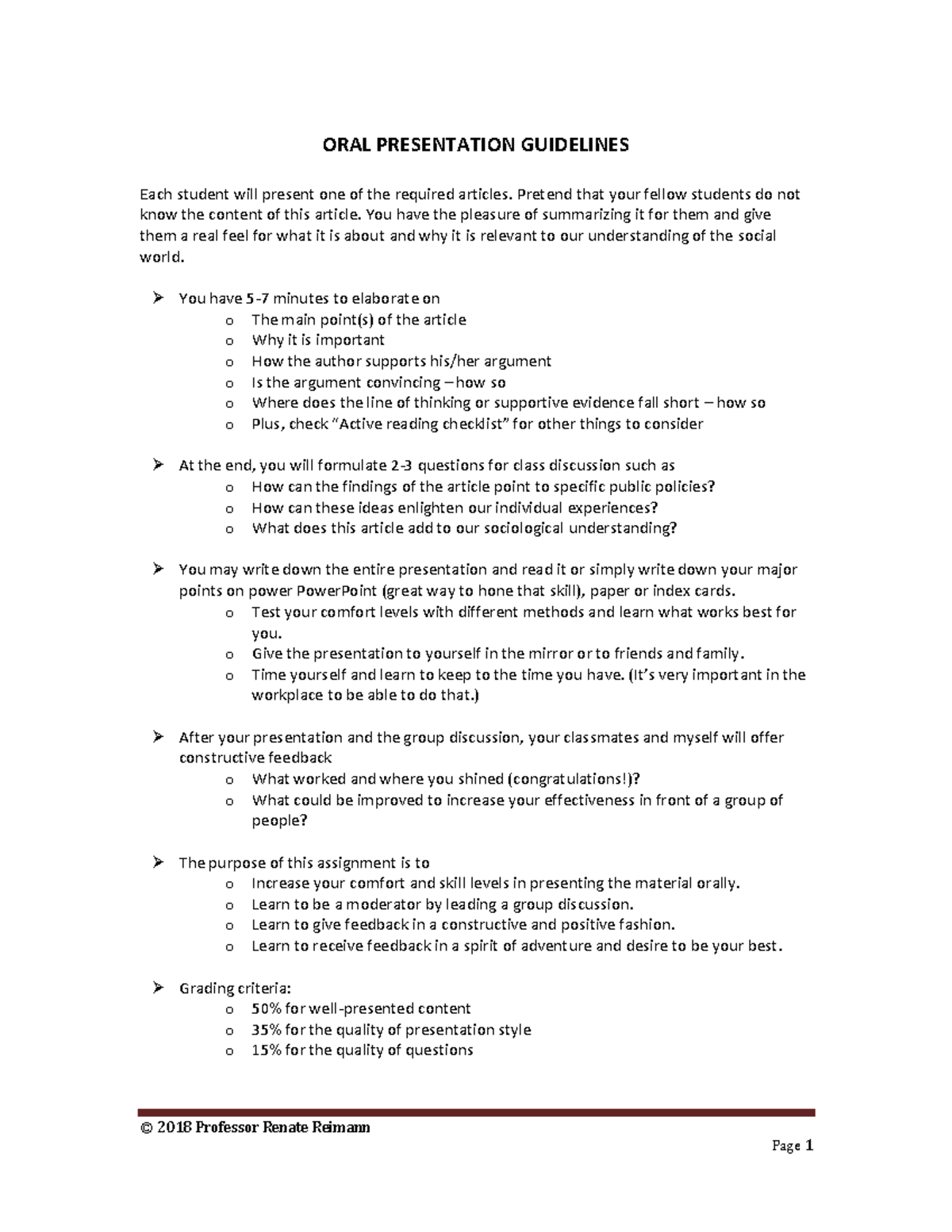 ORAL Presentation Guidelines - ORAL PRESENTATION GUIDELINES Each ...
