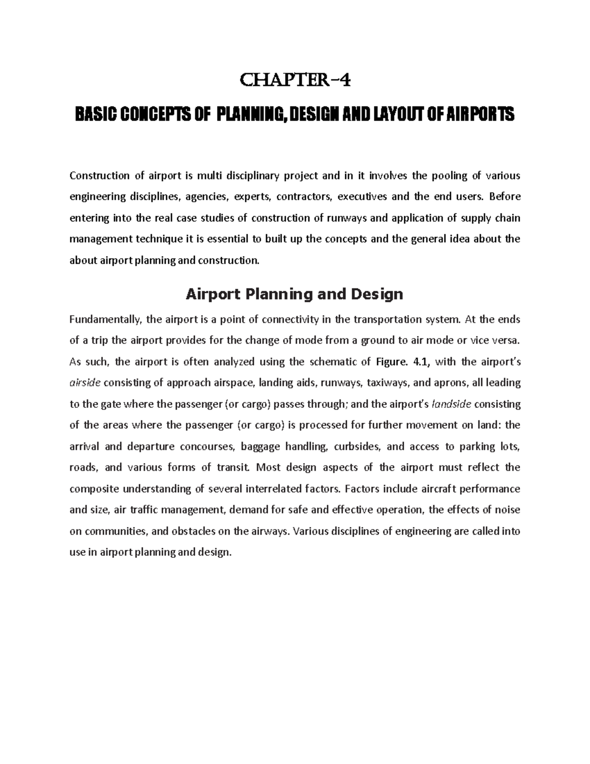 Airport Planning and Design: Key Concepts and Master Plans - Studocu