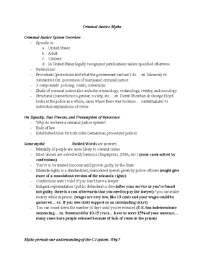 Chapter 1 Notes - Introduction to Criminal Justice: Systems, Diversity ...