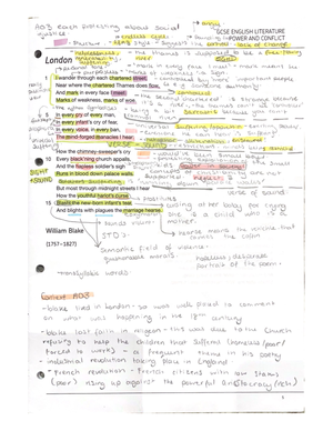 GCSE ENGLISH LITERATURE: Annotated Poetry Anthology Insights - Studocu