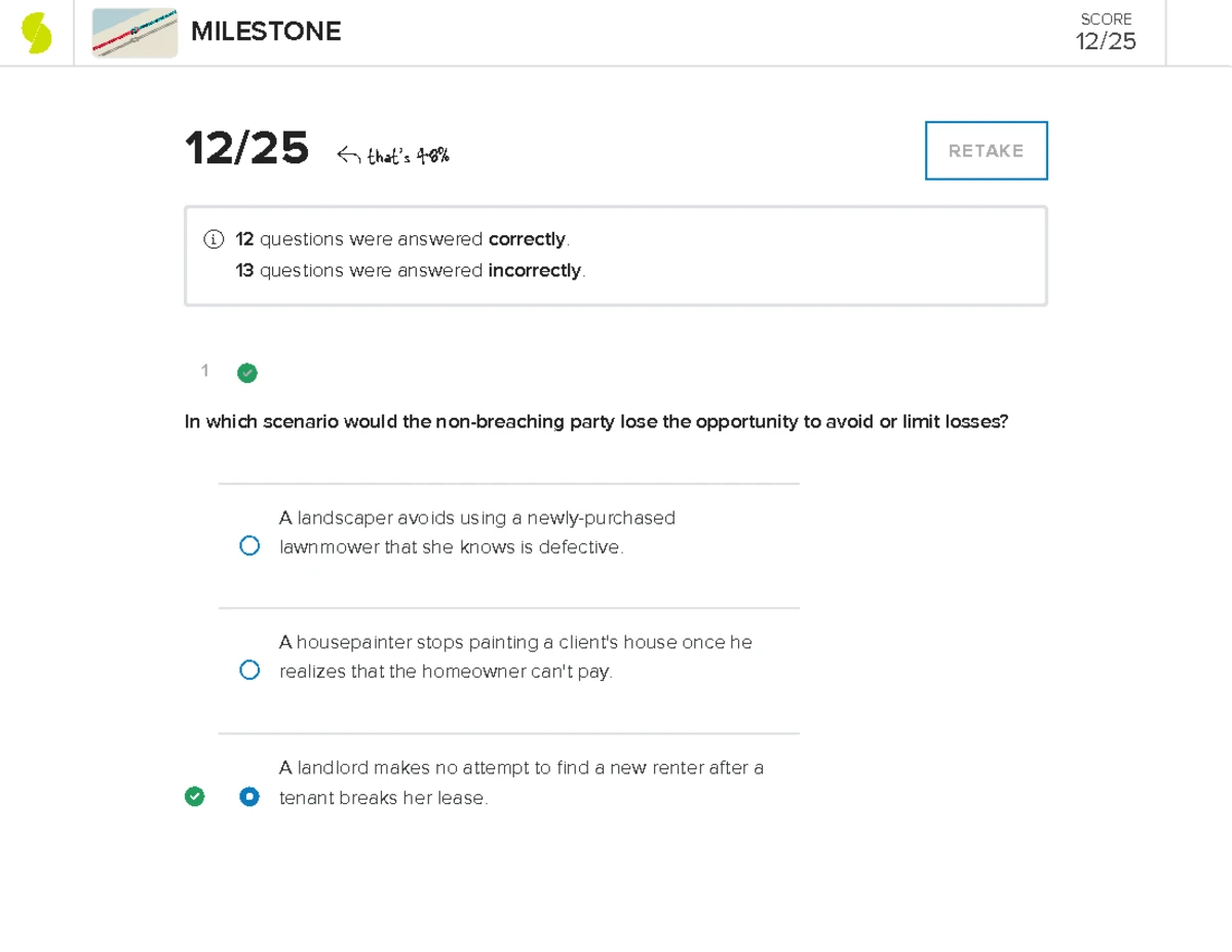Business law unit 2 milestone sophia - 1 CONCEPT → General Perspectives on Contracts 16/21 that ...
