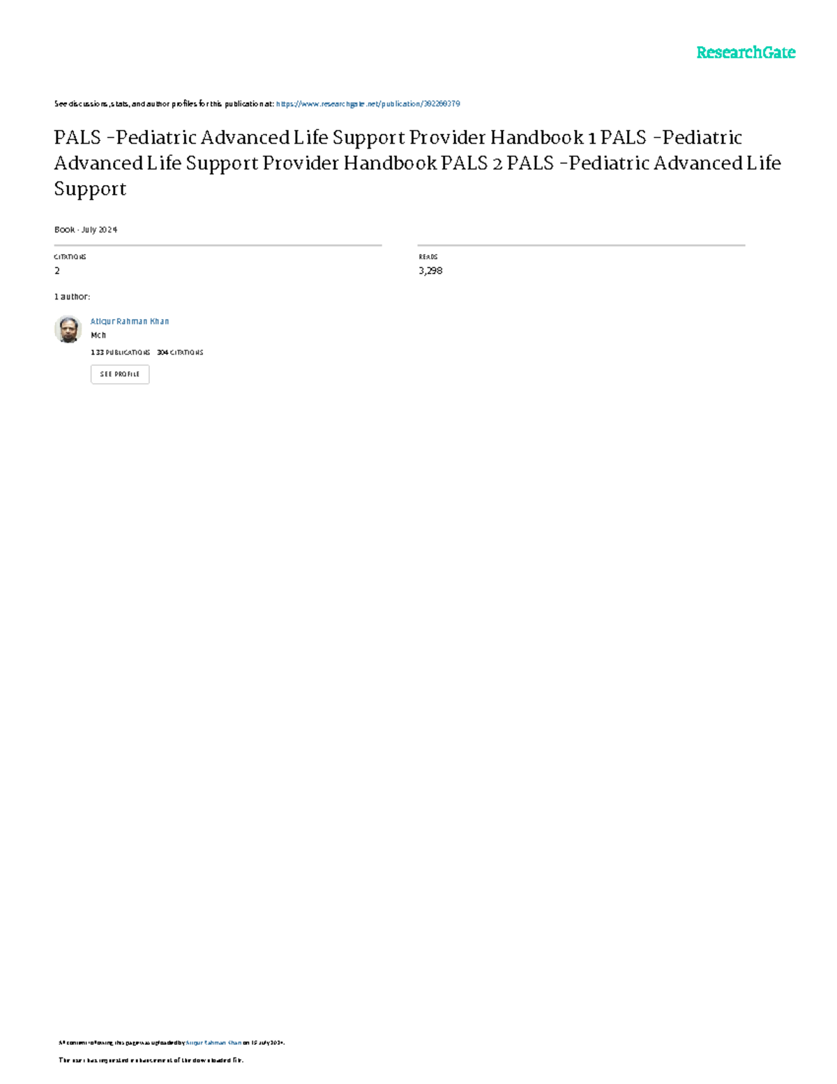 2024 PALS Provider Handbook - AHA Precourse Self-Assessment - Studocu