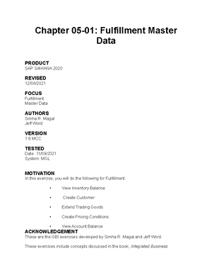 Ch.04-01 Procurement Master Data - S4HANA 1709 MCC V1 - Chapter 04-01: Procurement Master Data ...