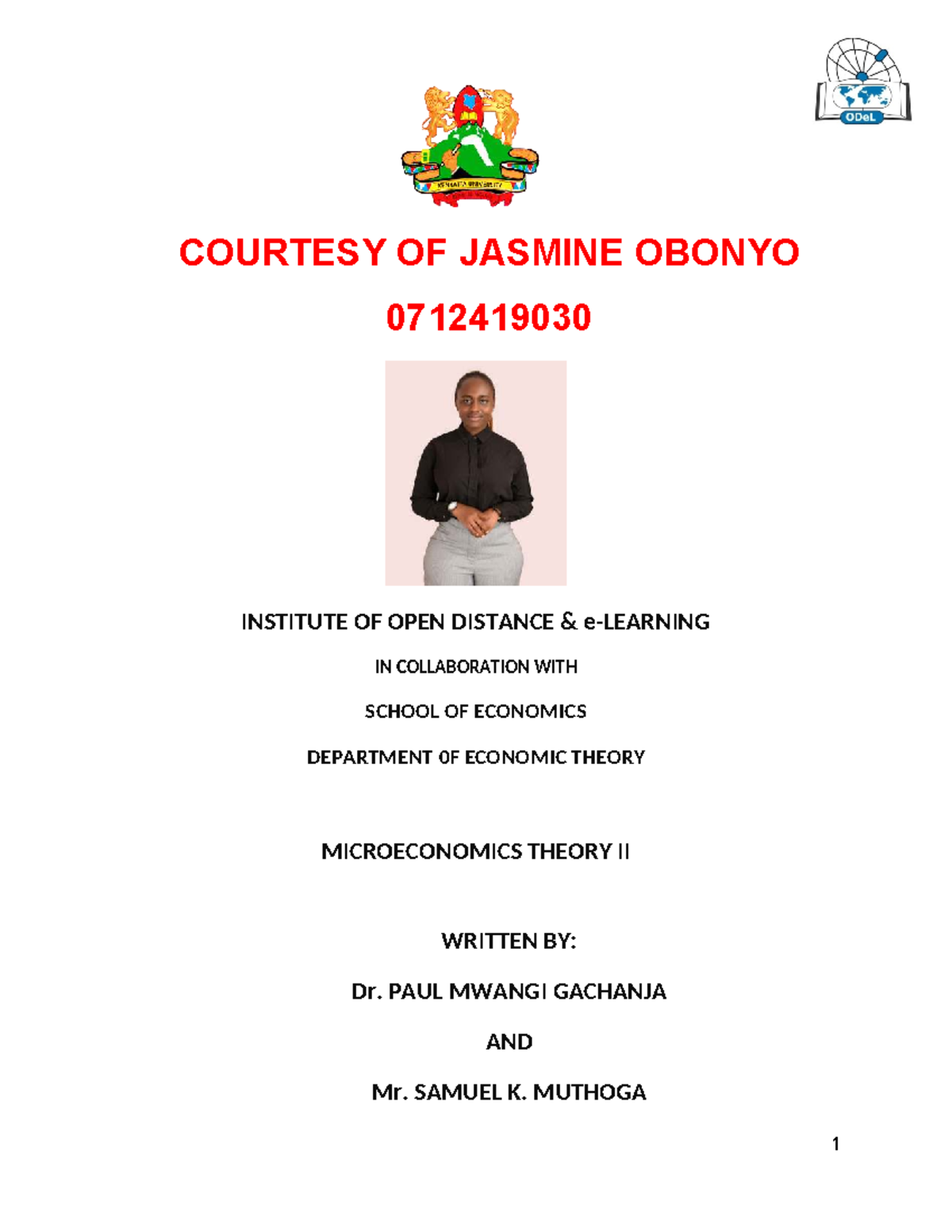 Microeconomics Theory II: Consumer Behavior & Budget Constraints (EAE ...