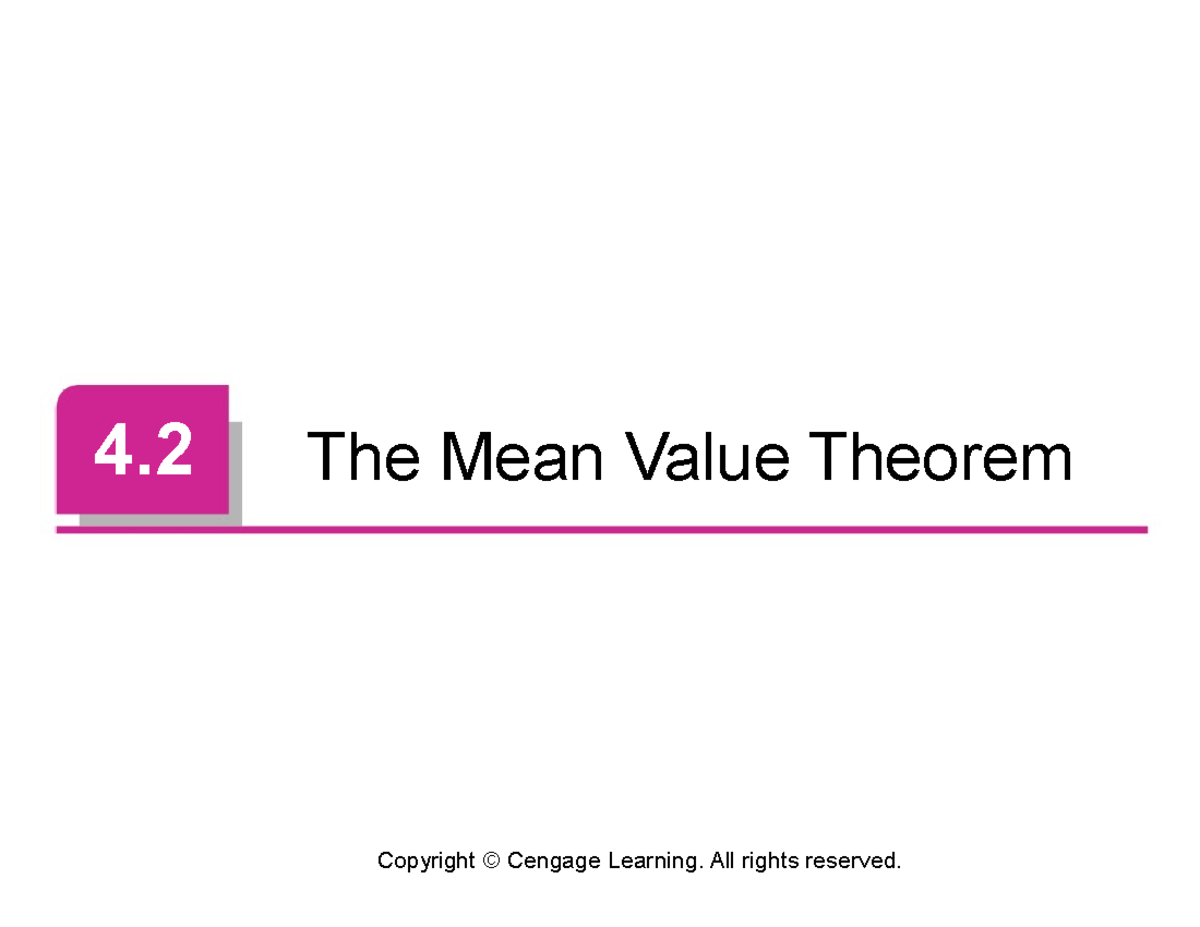 Math 131 Lecture Notes: Mean Value Theorem & Rolle's Theorem - Studocu