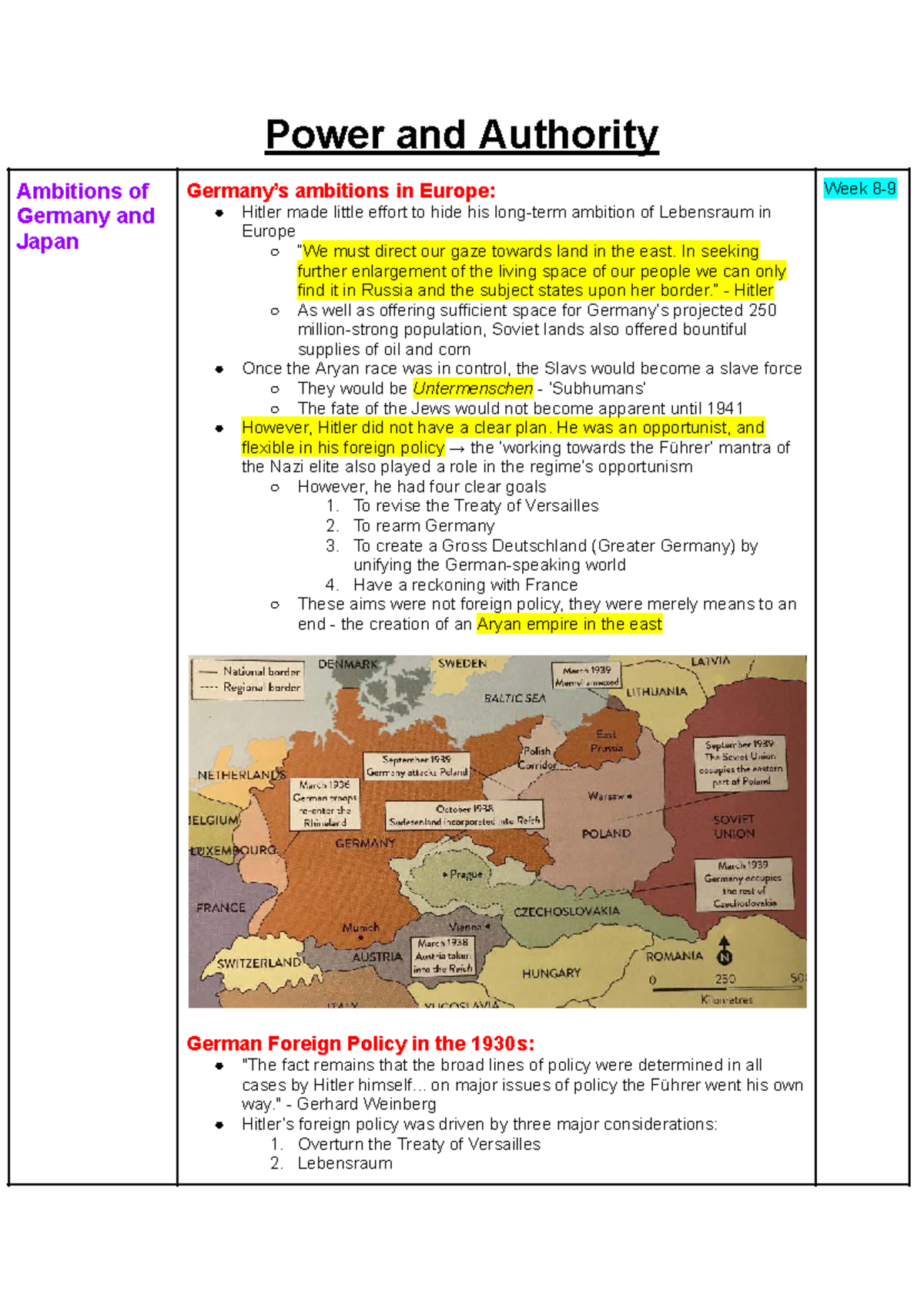 Power and Authority: Germany and Japan's Ambitions in Europe (HIST 101 ...