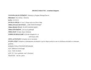 13.03.2019 Ridichea uriasa - PROIECT DE ACTIVITATE INTEGRATĂ DATA: 13 ...