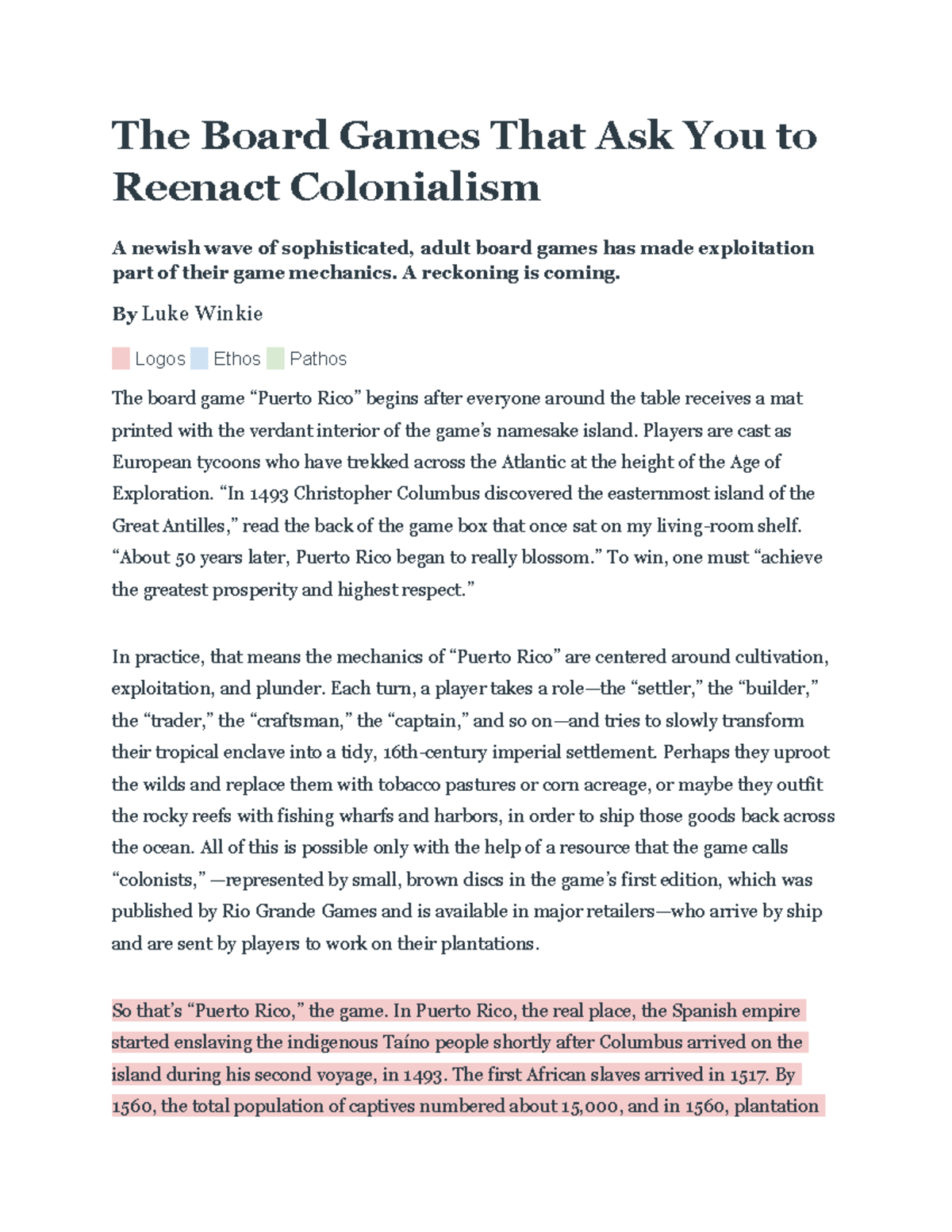 Board Games and Colonialism: A Critical Analysis - Fishbowl Essays ...