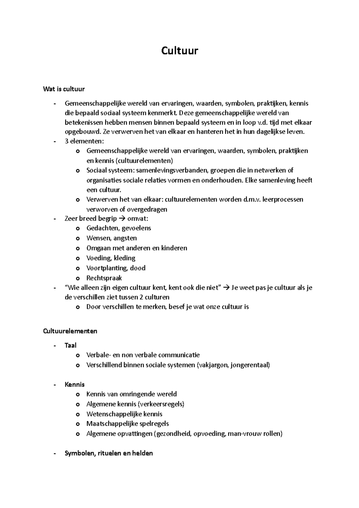 Hoofdstuk 3 over Cultuur - Cultuur Wat is cultuur - Gemeenschappelijke ...