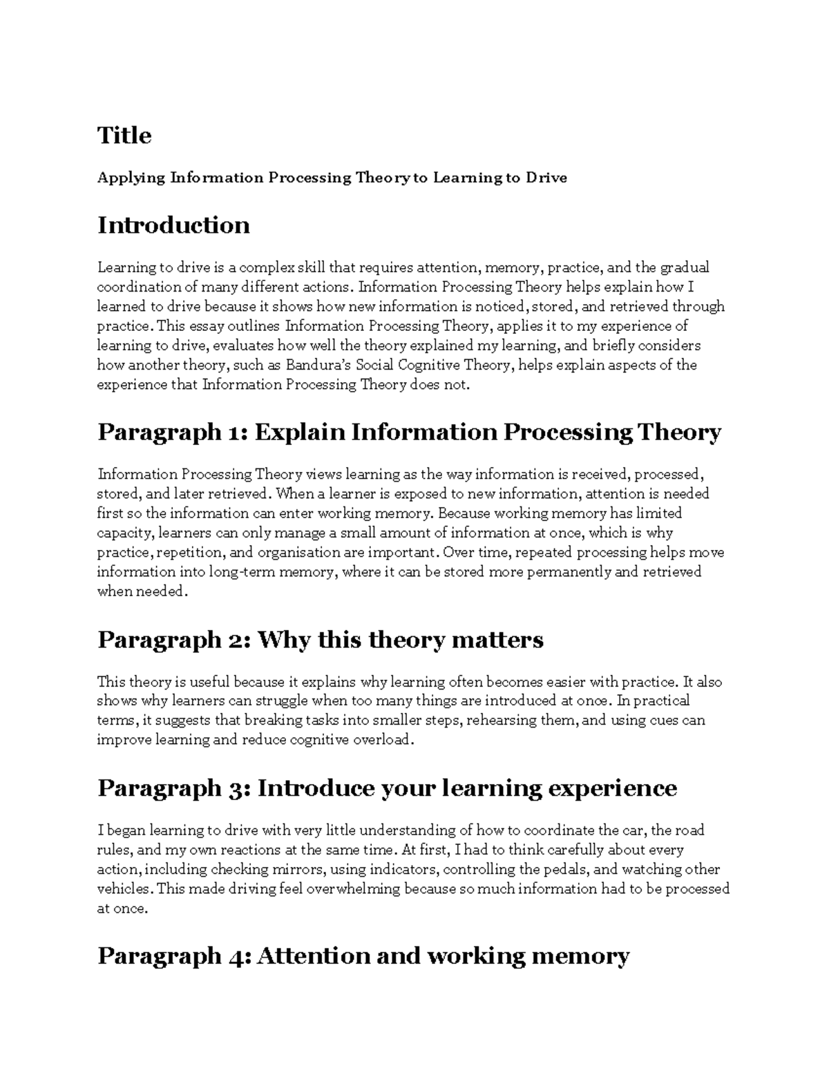 EDFE - Applying Information Processing Theory to Learning to Drive ...