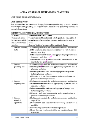 ICT Technician Level 5 Occupational Standards - TVET CDACC 2018 - Studocu