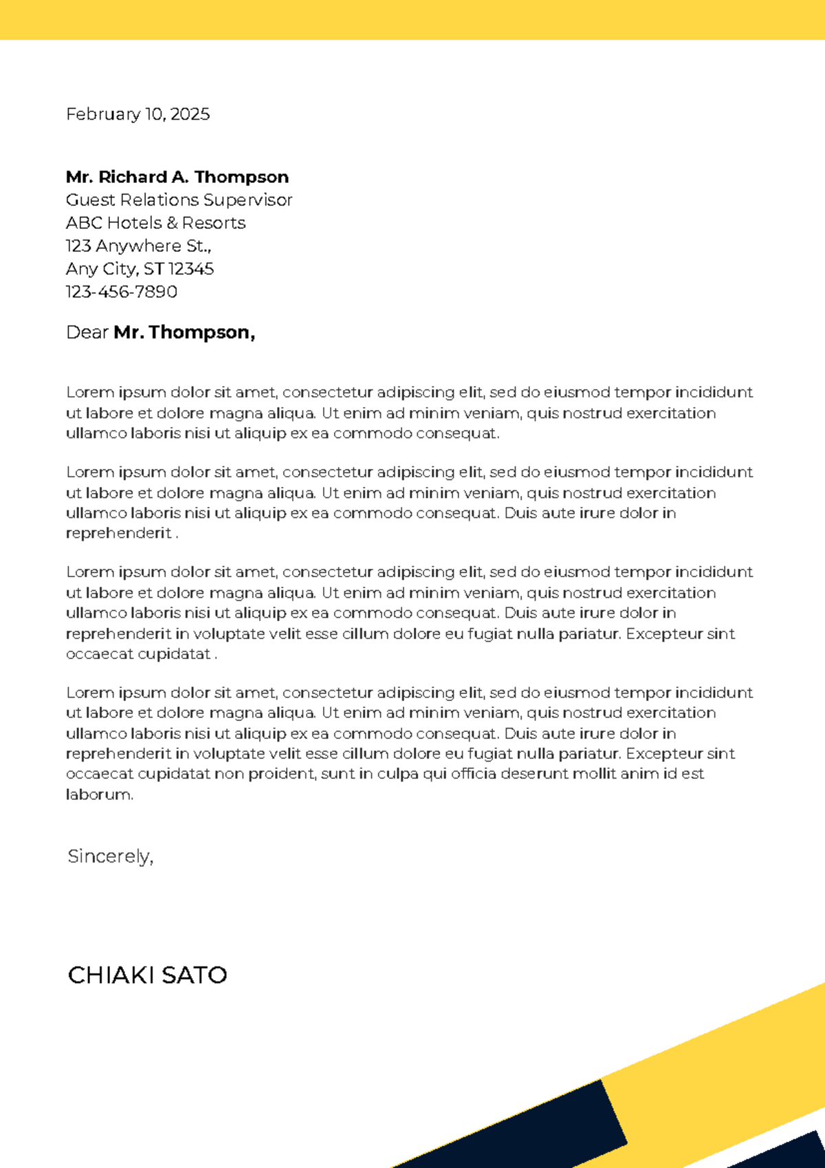 Modern Cover Letter - Activity for ITTM - Lorem ipsum dolor sit amet ...