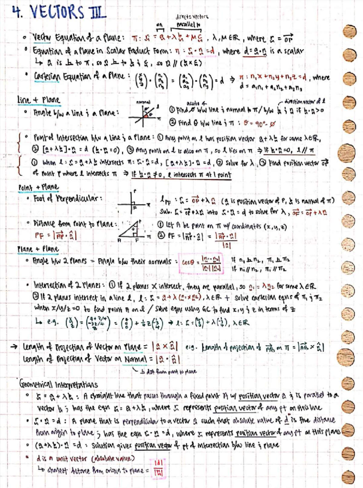 Vectors and Plane Equations: TT Course Notes for Week 1 (ITM) - Studocu