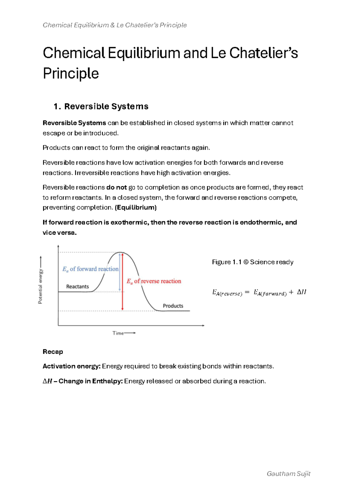 Equilibrium Notes: Understanding Chemical Equilibrium Principles - Studocu