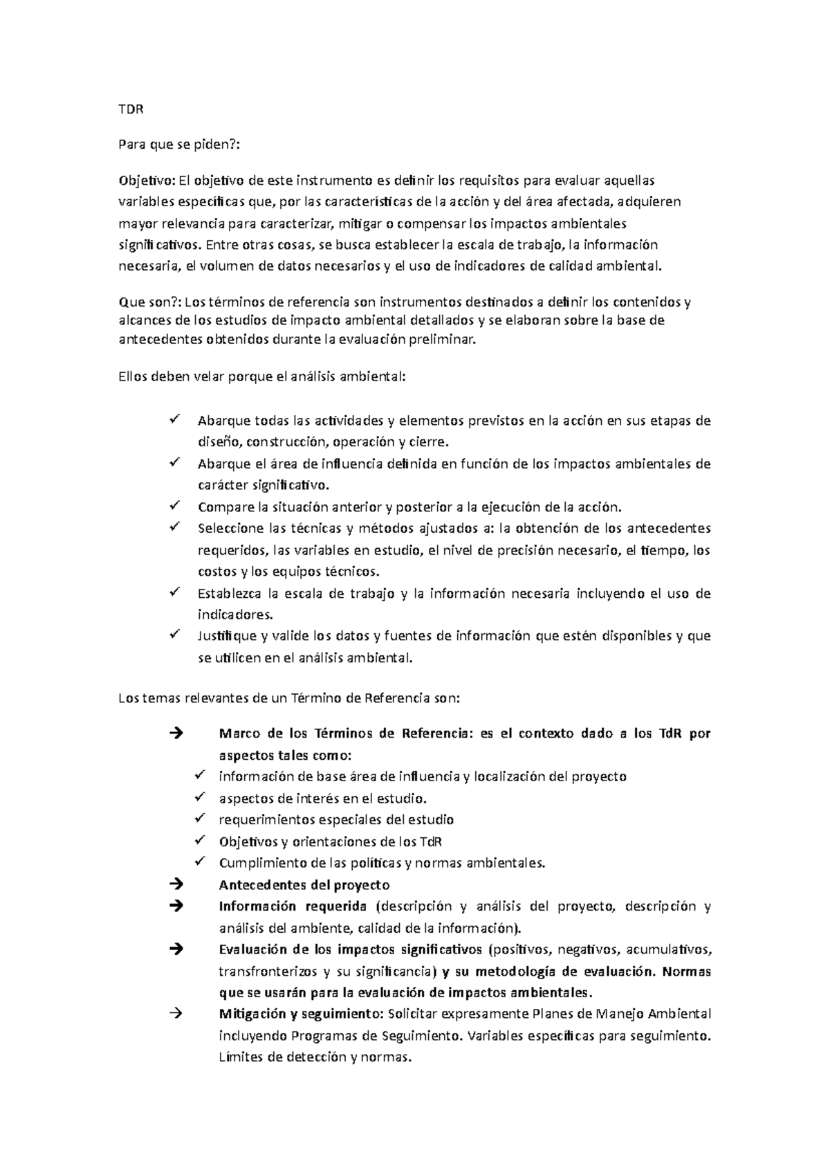 Resumen de TDR - Terminos de referencia (TDR), definición y usos ...