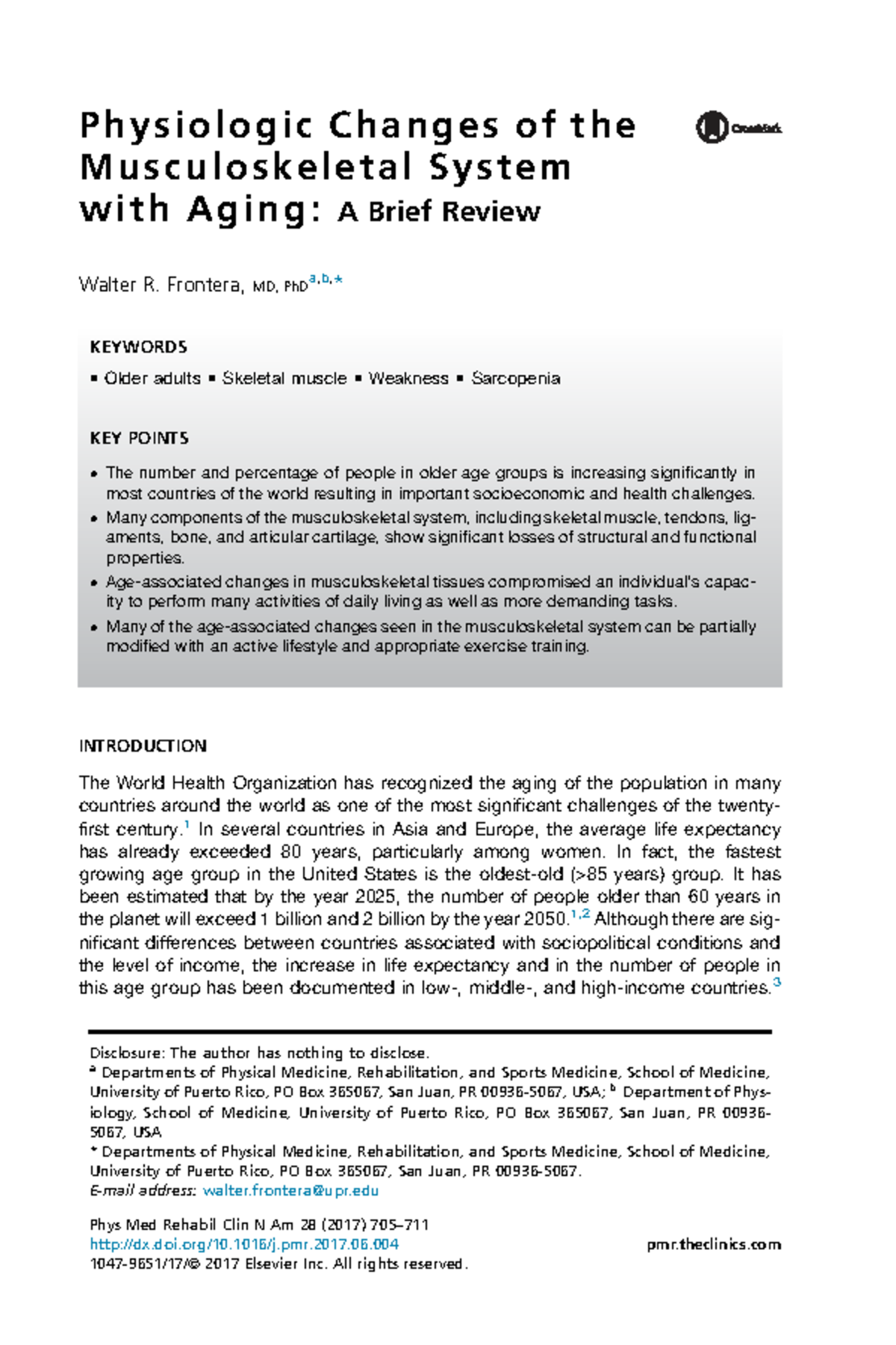 Physiologic Changes in the Musculoskeletal System with Aging: A Review ...