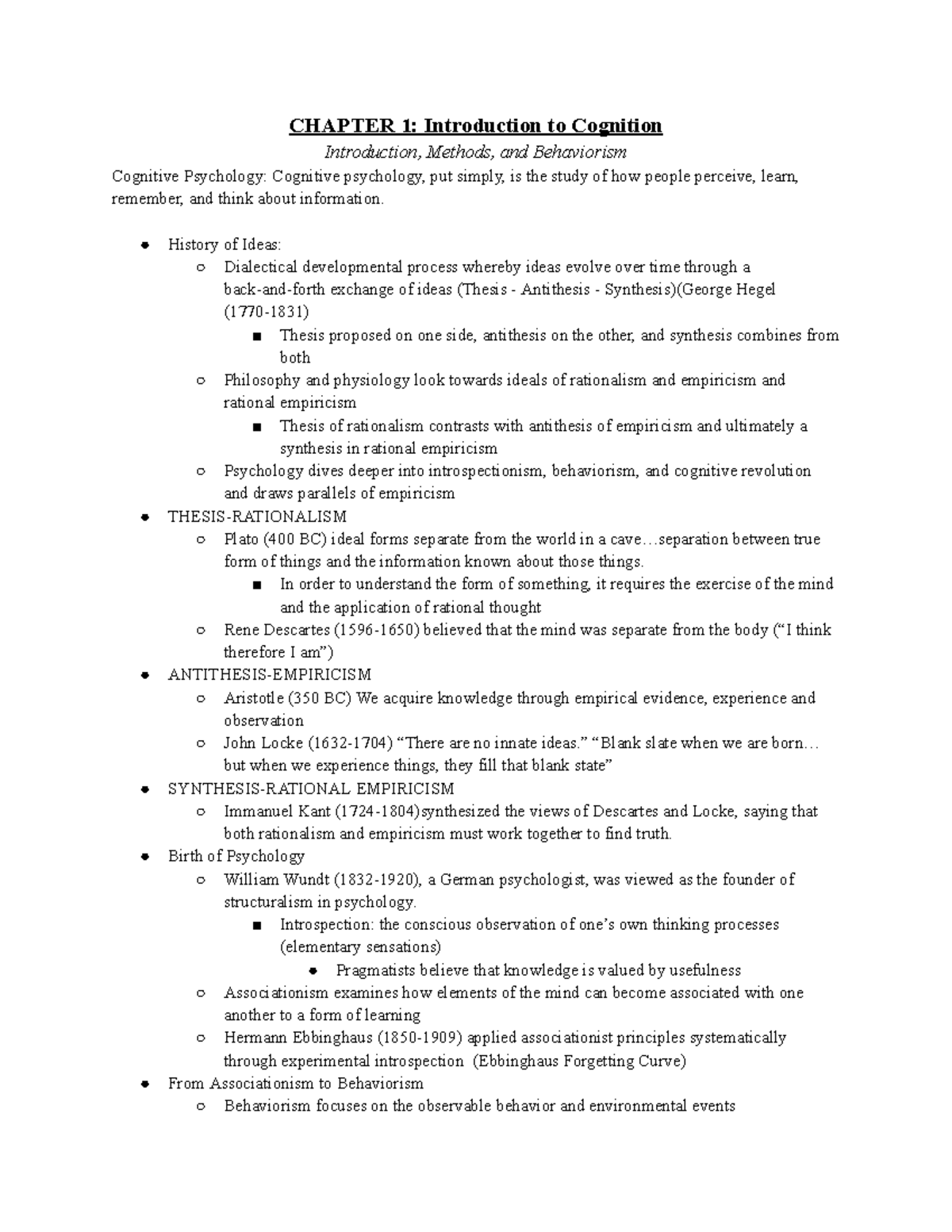 Cognitive Psychology (Course Code): Chapter 1 - Understanding Cognition ...