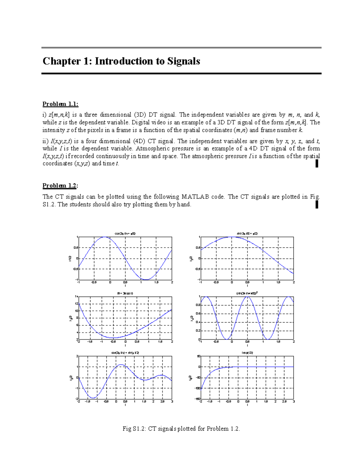 Chapter 1 Continuous and Discrete Time Signals and Systems Mandal amp Asif solutions chap01 ...