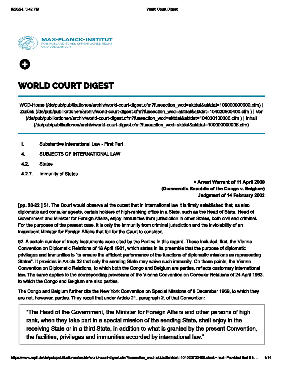 World Court digest - notes on international law - 5:42 PM World Court ...