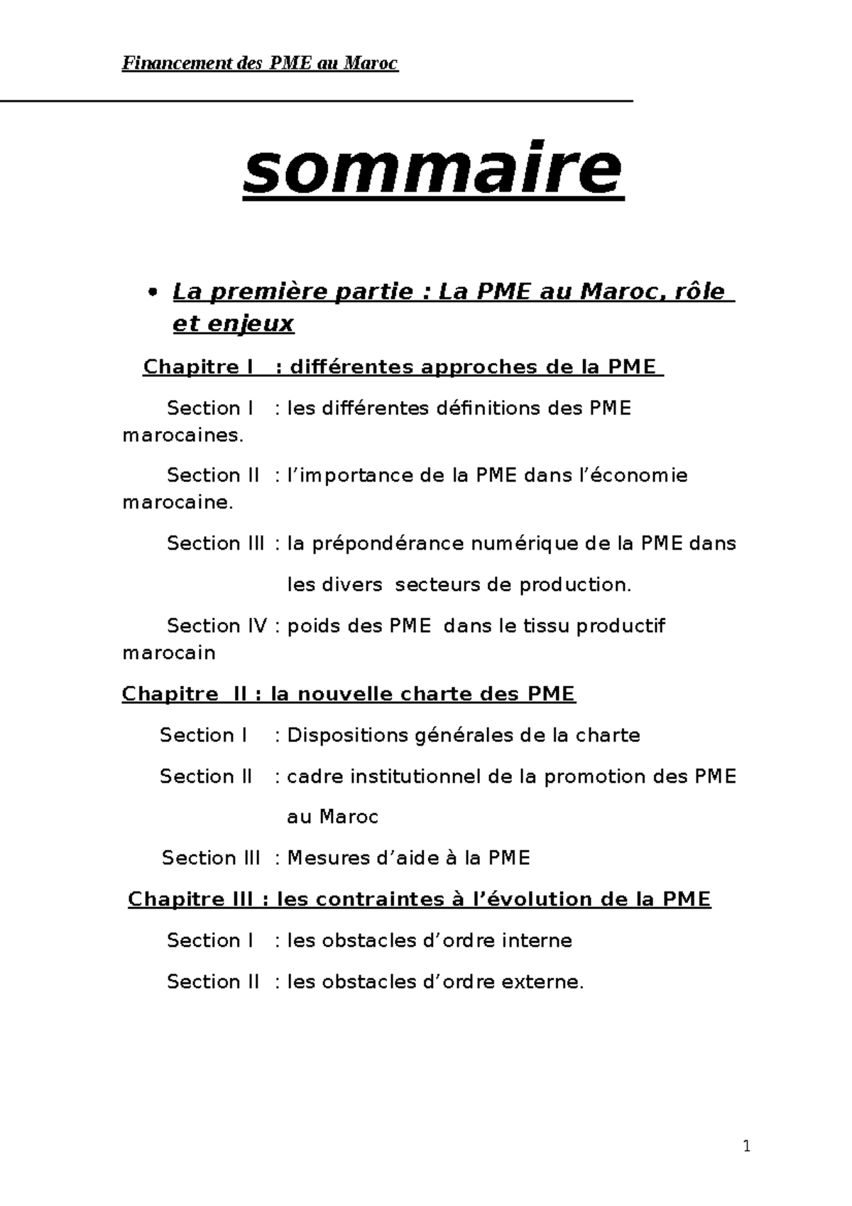 Étude sur le Rôle et Enjeux des PME au Maroc (Économie 2023) - Studocu