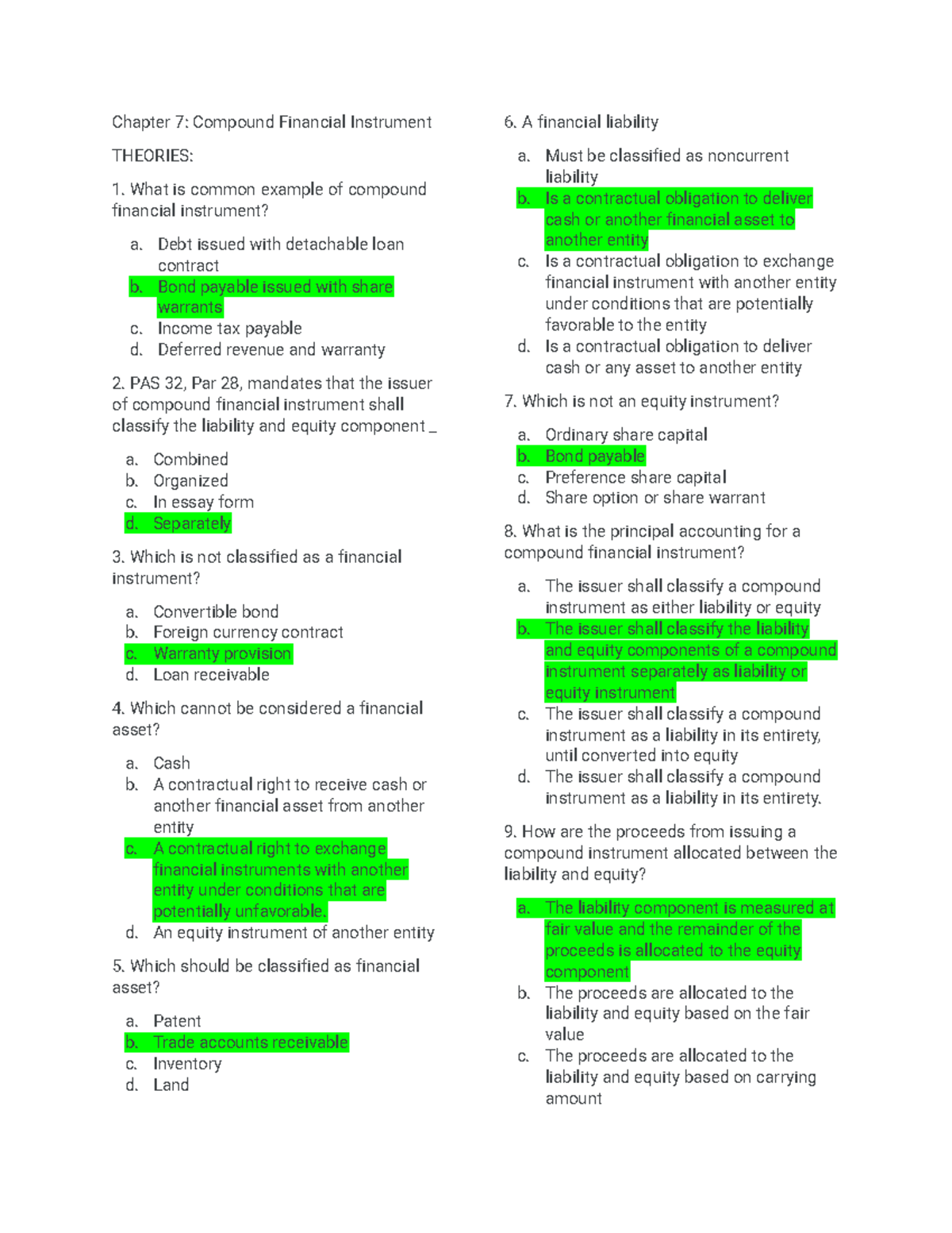 Chapter 7 Compound Financial Instrument - Chapter 7: Compound Financial ...