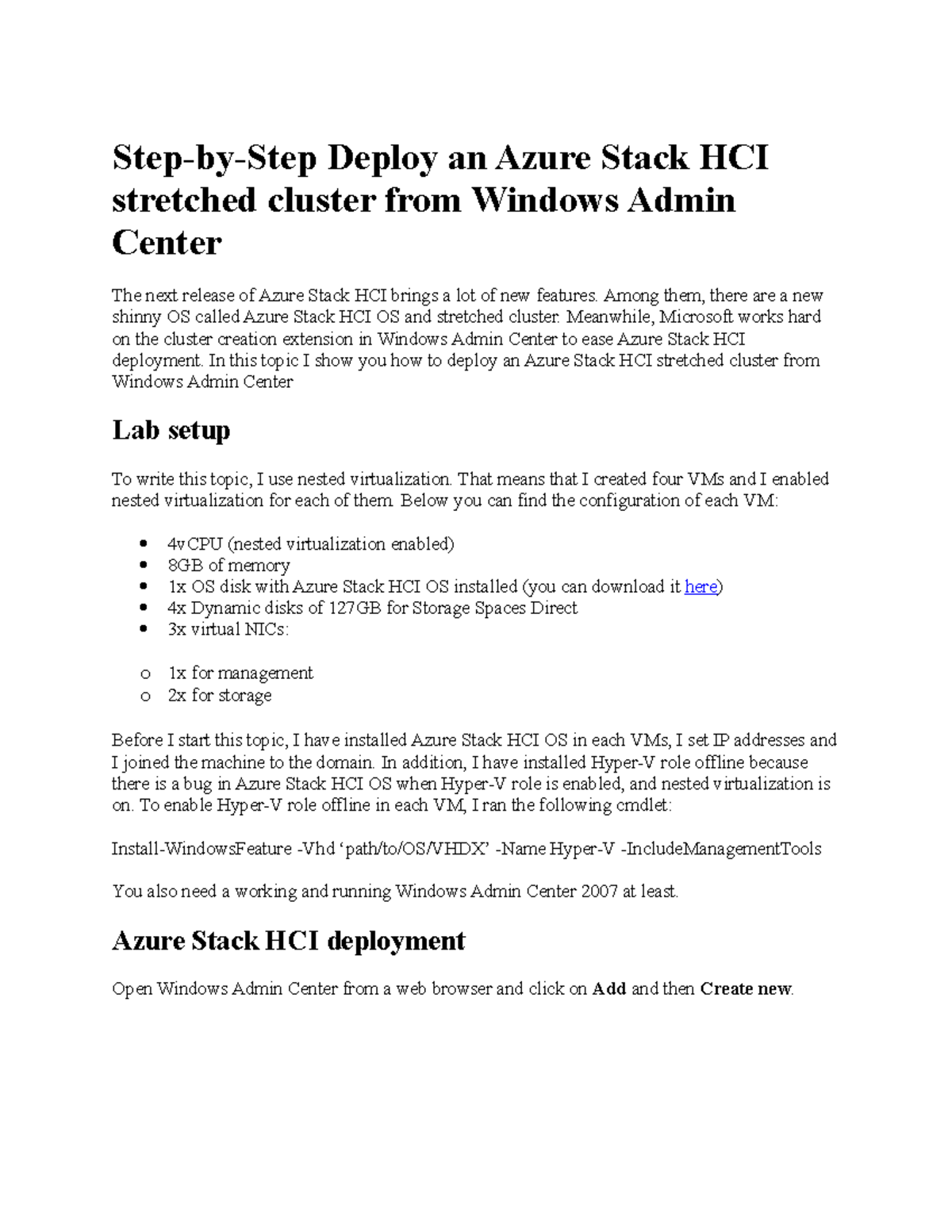 Step-by-Step Deploy an Azure Stack HCI stretched cluster from Windows ...