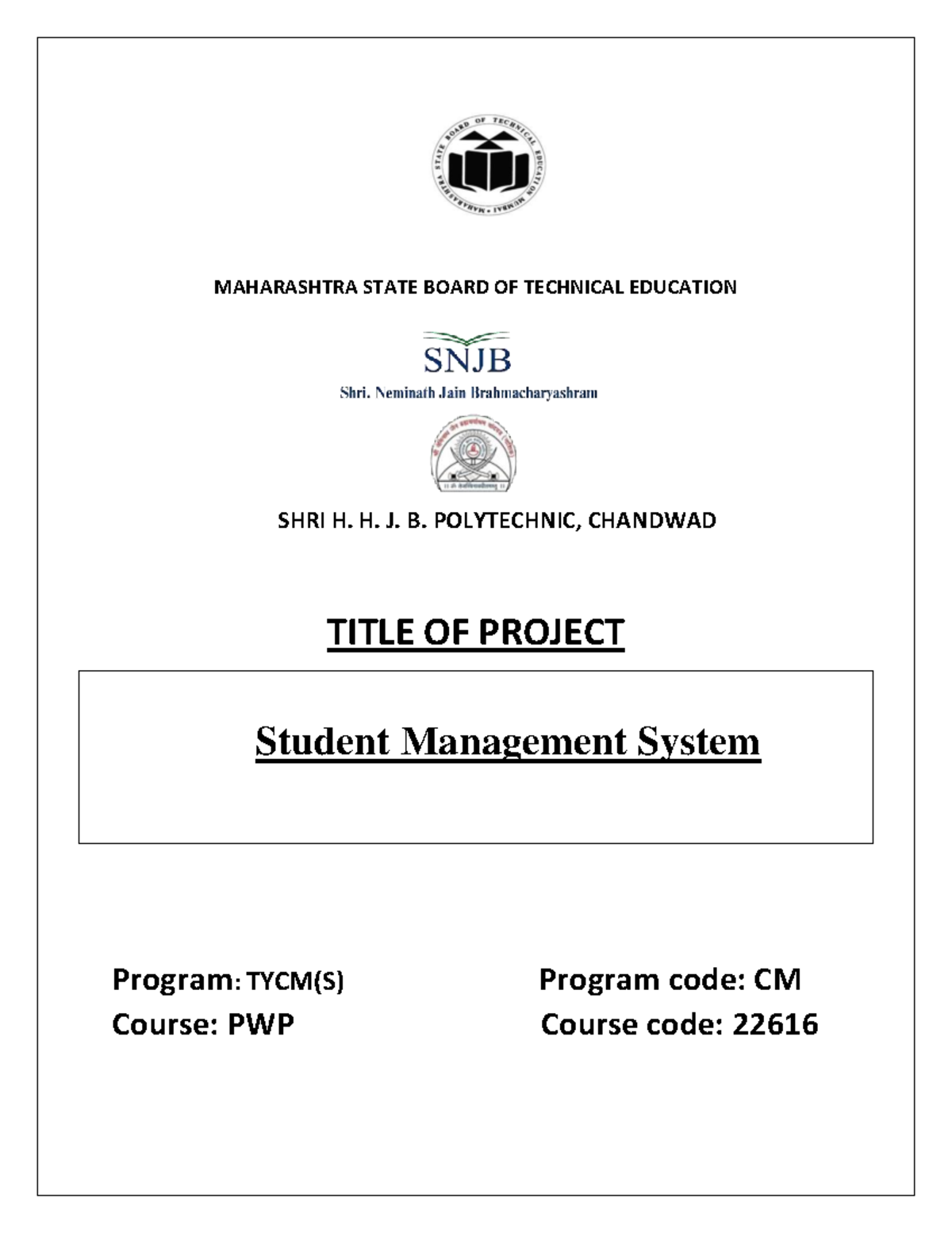 Student Management System - Python Project for PWP 22616 - Studocu