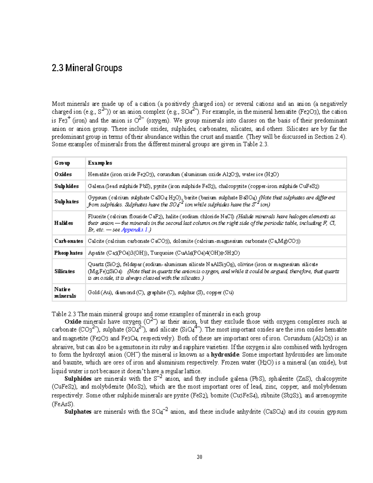 Physical Geology: Mineral Groups Overview (Pages 39-40) - Studocu