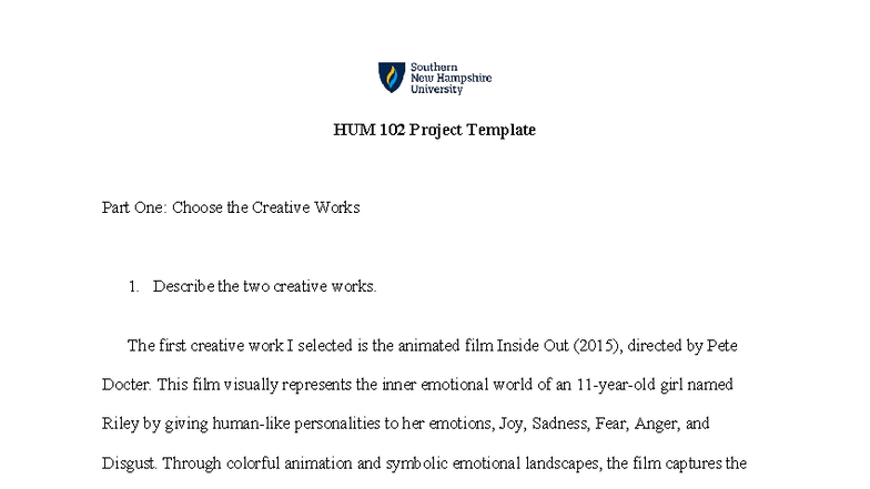 HUM 102 Project: Exploring Mental Health Through Creative Works - Studocu