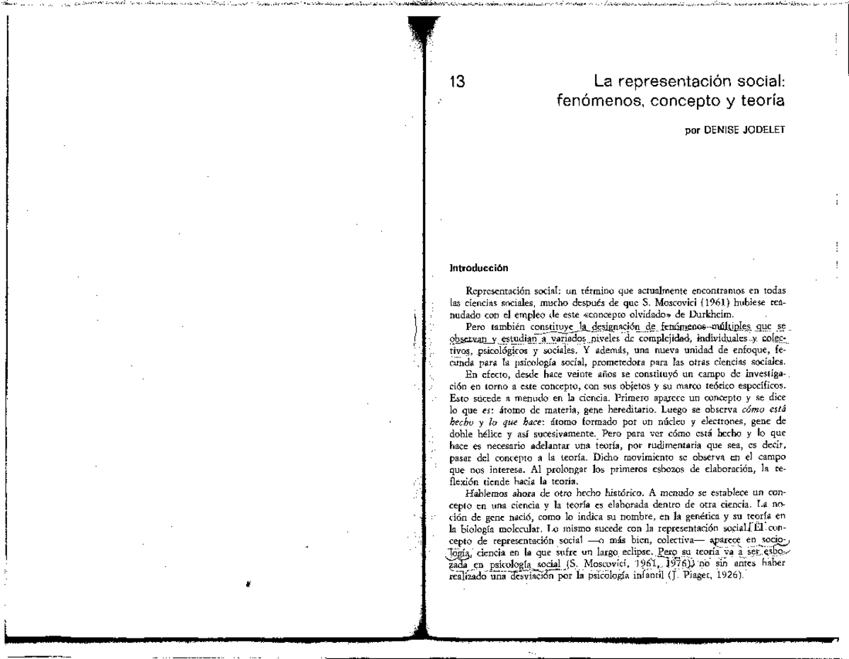 13 La Representación Social: Fenómenos, Concepto y Teoría - Jodelet ...