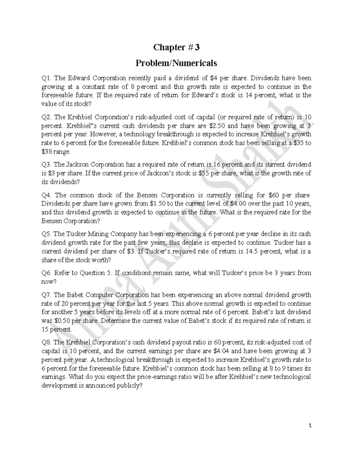 Chapter 3 Numerical Problems for Finance (Course Code: FN101) - Studocu