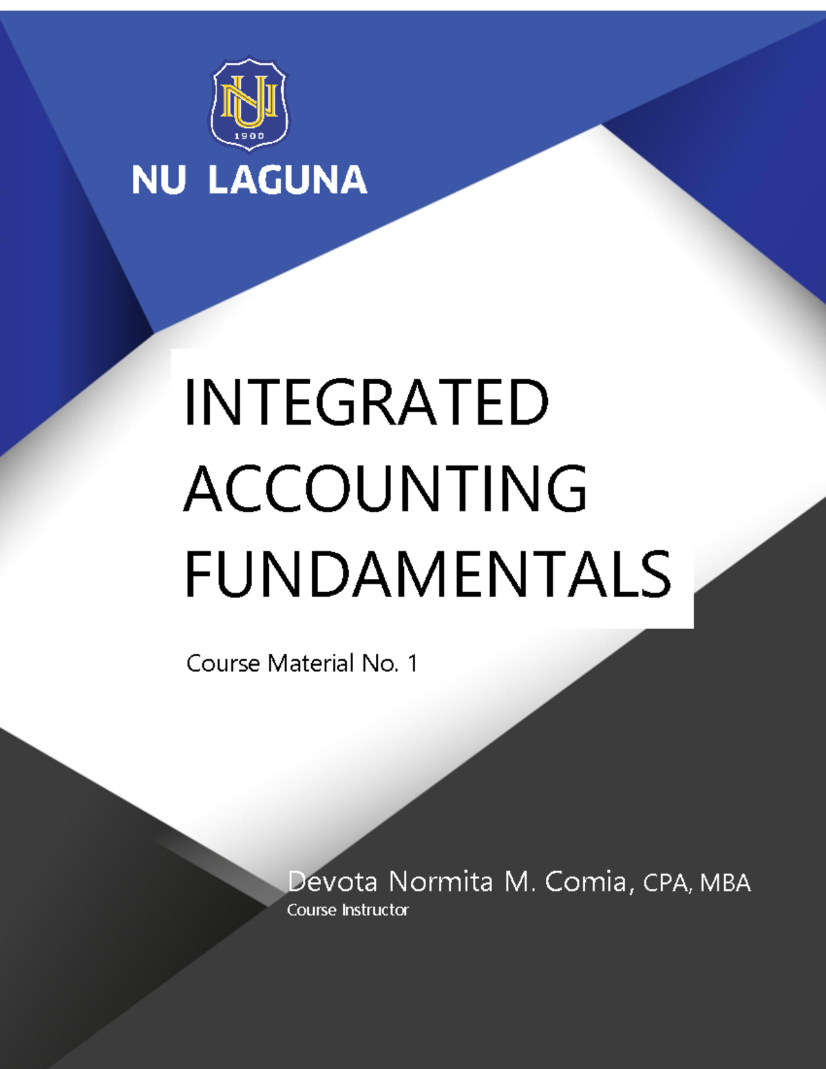 Integrated Accounting Fundamentals Module 1A Overview and Learning ...
