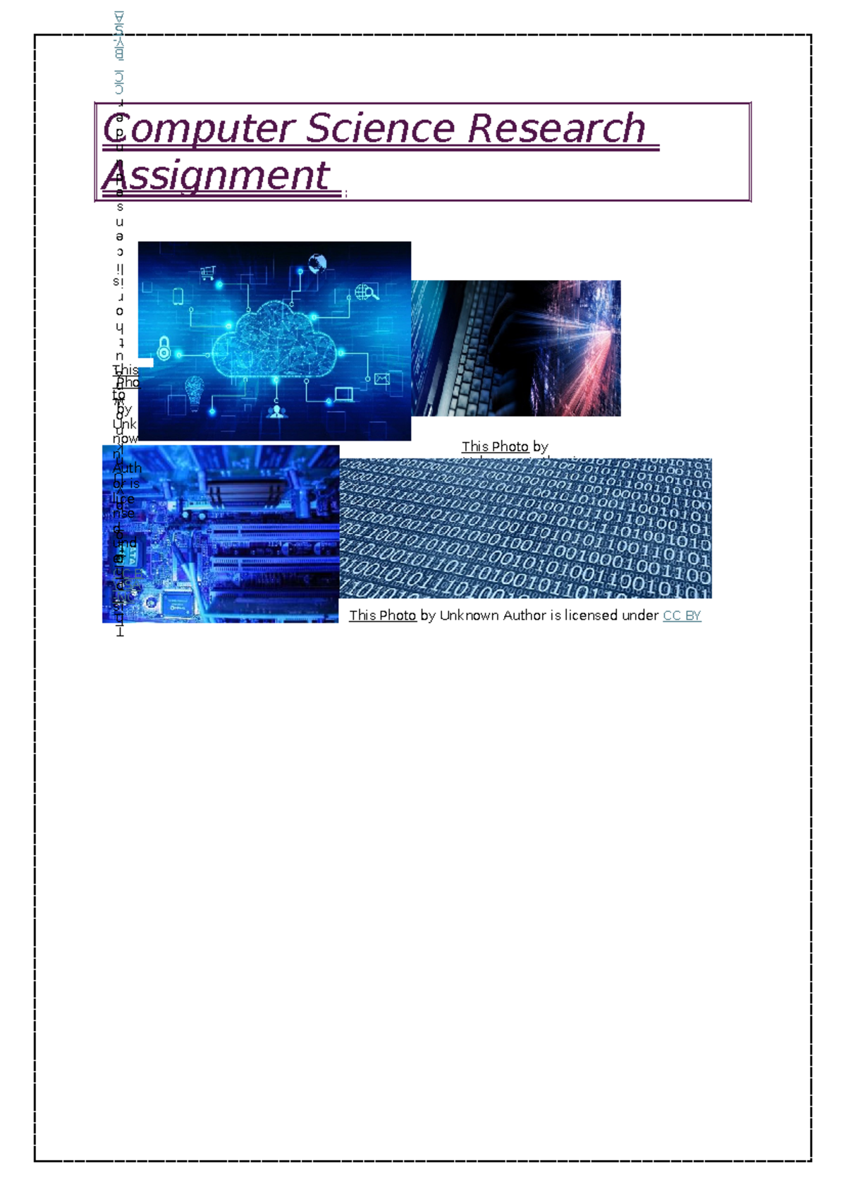Computer Science CSC1010H ( Research Assignment 1) - Computer Science ...
