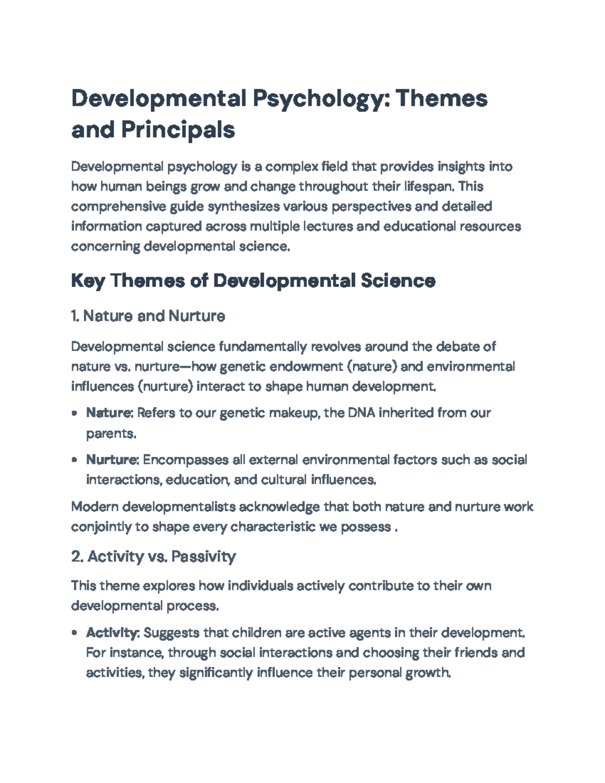 Developmental Psychology: Key Themes and Research Methods Overview ...
