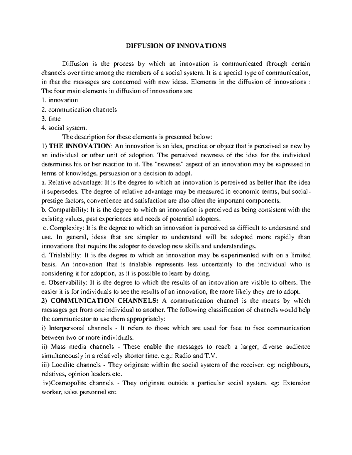 Diffusion of Innovations: Key Elements and Decision Process Analysis ...