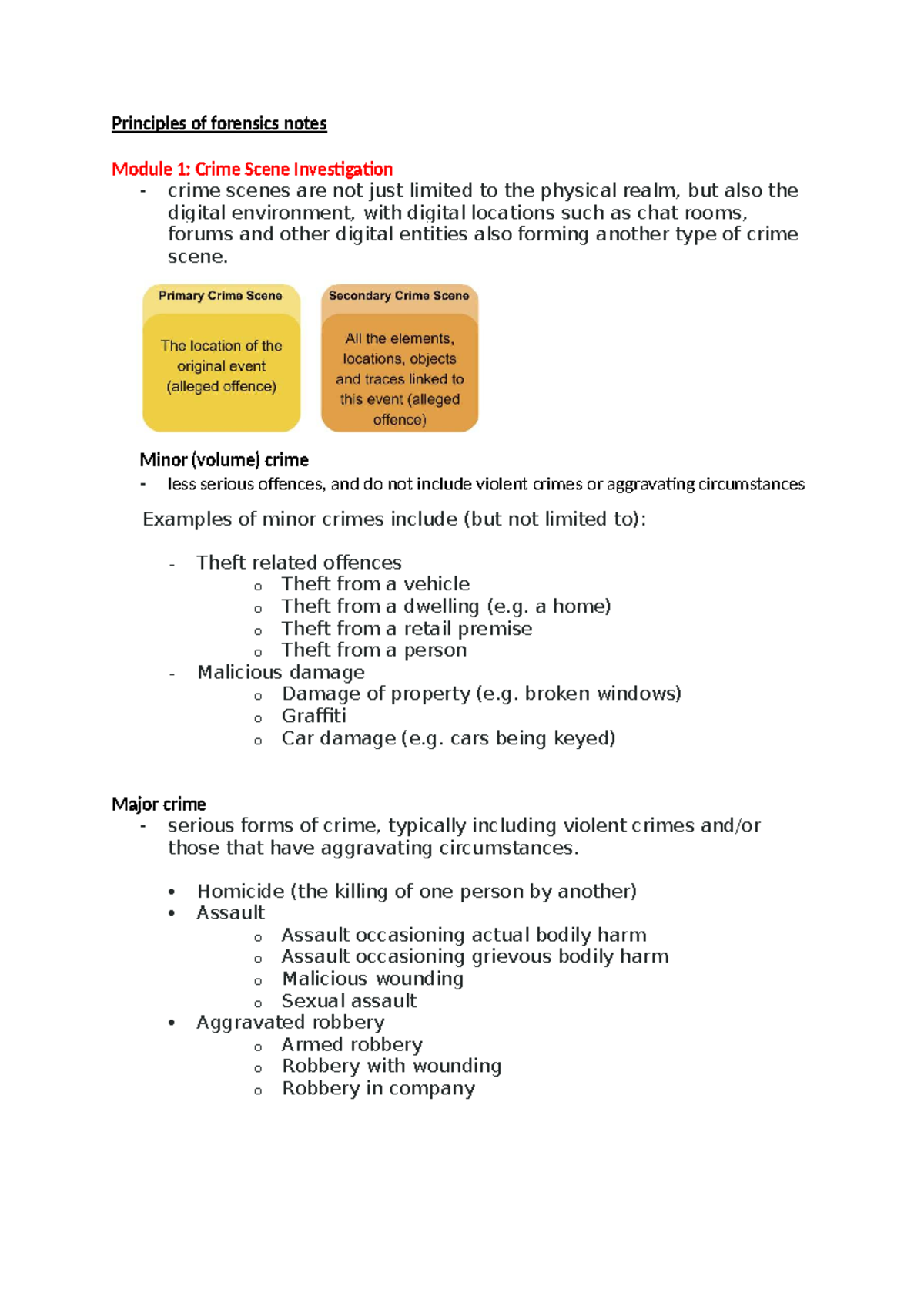 Forensic Science Principles: Module 1 - Crime Scene Investigation (CFS ...