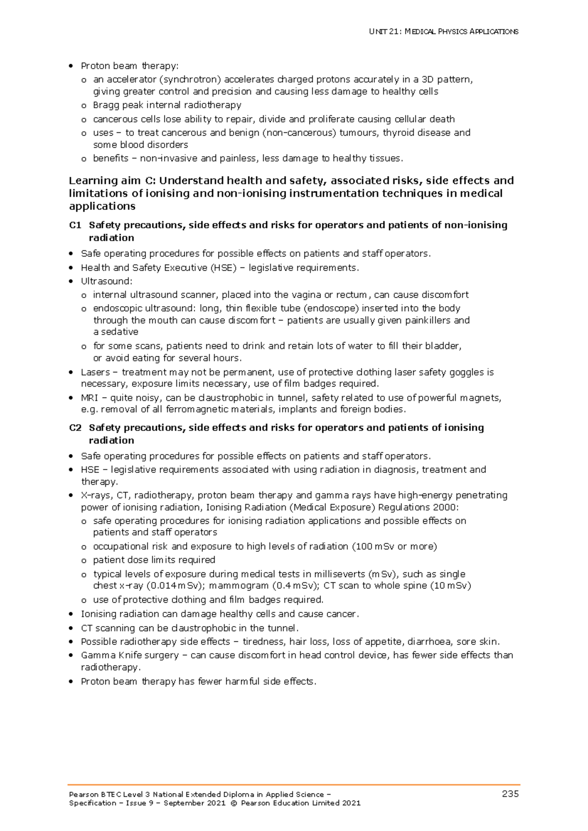 BTEC Level 3 Diploma in Applied Science: Unit 21C Health & Safety in ...