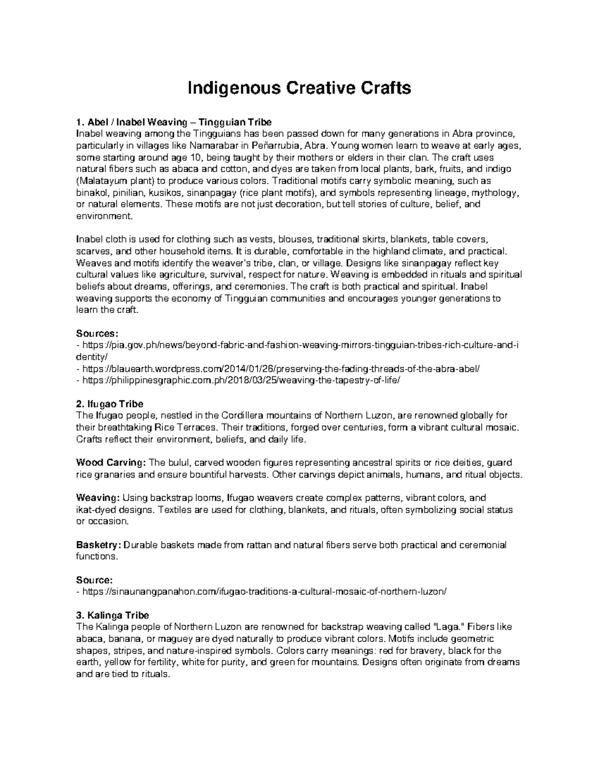 Indigenous Creative Crafts 1: Weaving Traditions of the Tingguian Tribe ...