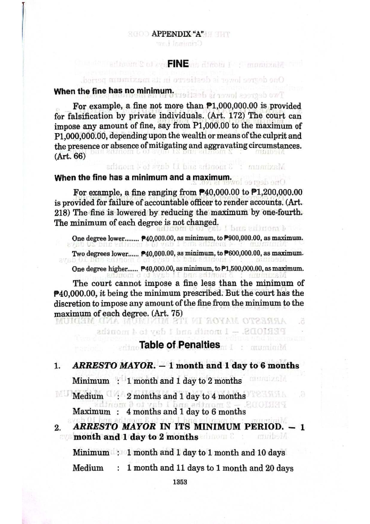 Table of Penalties in Criminal Law: Revised Penal Code - Studocu