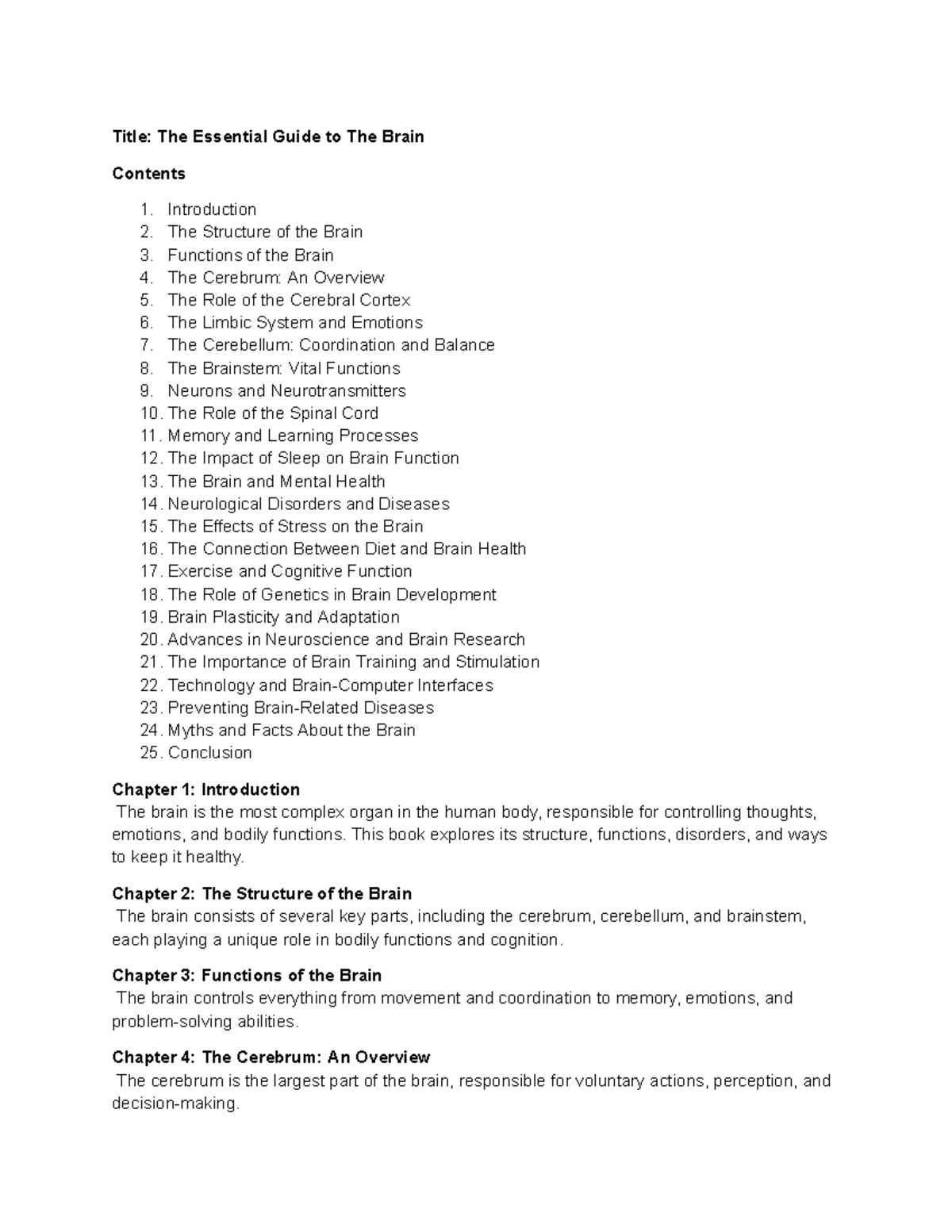 The Essential Guide to The Brain - Title: The Essential Guide to The ...