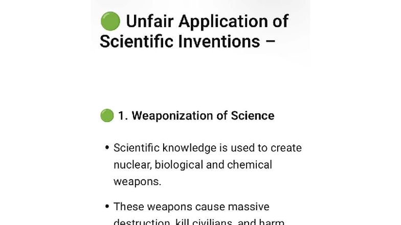5- Unfair Applications of Scientific Inventions: Ethical Concerns and ...